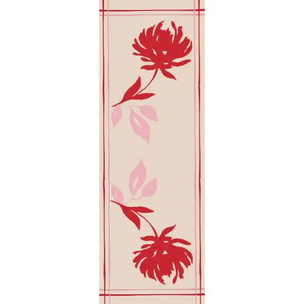 HERITAGEMODA White / Neutrals / Red Luxury Wool-silk Scarf – Hand-painted Ivory With Red & Pink Floral Design - White/red