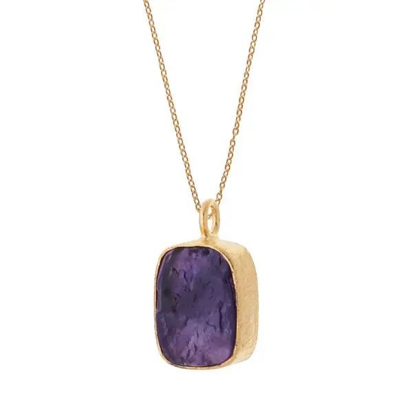 GODDESS CHARMS Elemental Crystal Amethyst Air Zodiac Charm - Gold