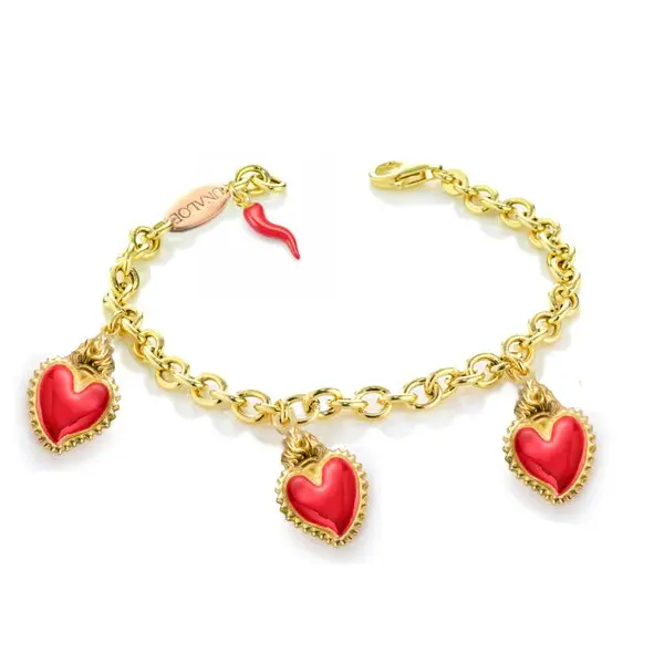 UNALOE Gold-plated Silver Charm Bracelet - Gold/black