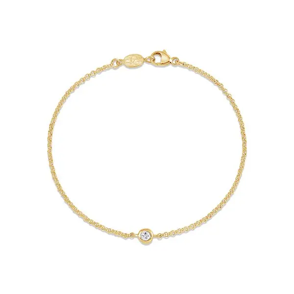 DOWER & HALL White Sapphire Dewdrop Chain Bracelet - Gold