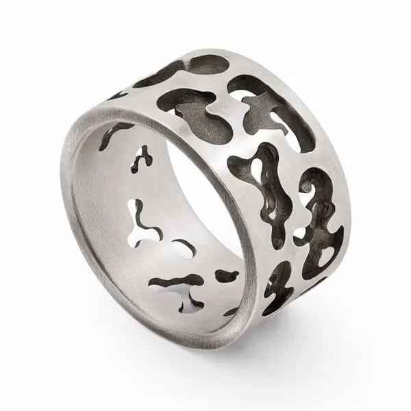 SNAKE BONES Sterling Camouflage Ring - Silver