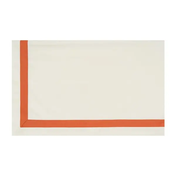KM HOME COLLECTION White / Red Sunset Cotton Tablecloth - White/red
