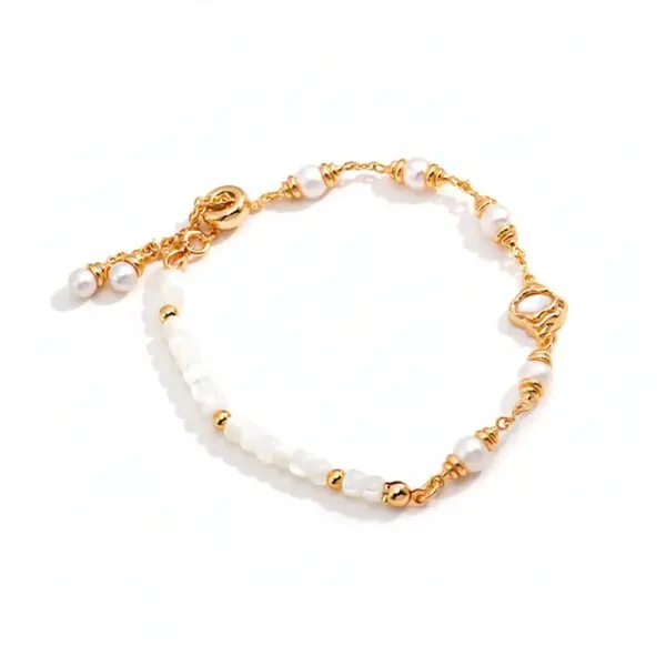 ANGEL BAROCCO Mother Of Pearl Beaded Bracelet - Gold