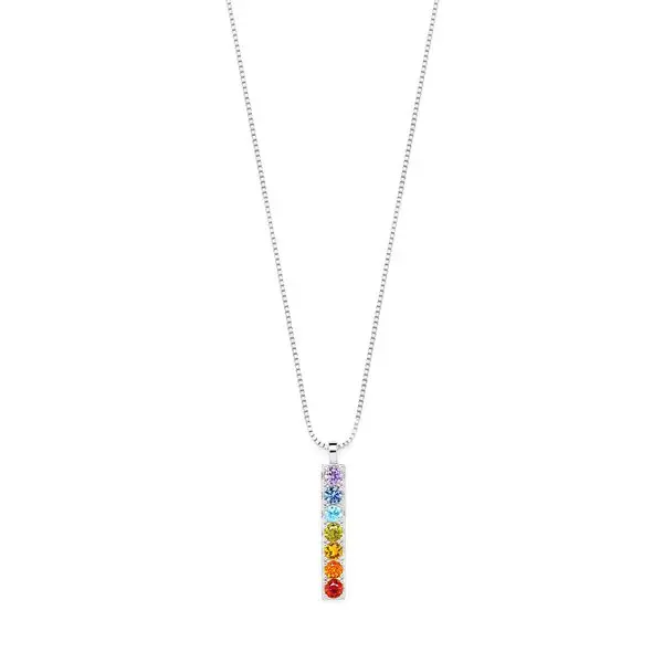 SEVEN SAINTS Chakra Align Bar Necklace - Silver