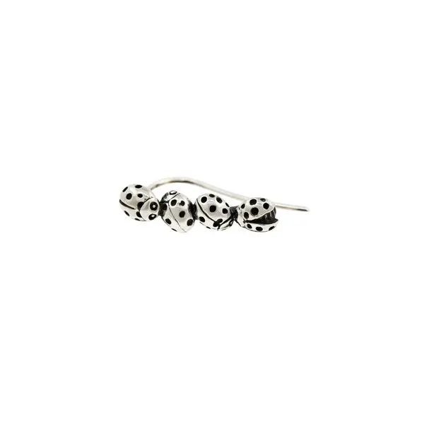 LEE RENEE Ladybird Climber Earring - Silver