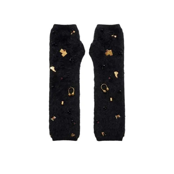 ADIBA Noir Lifestyle Essence Mittens With Charms - Black