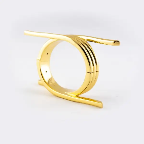 BORN IN EXILE Brass Barbwire Twist Cuff Bangle - Gold