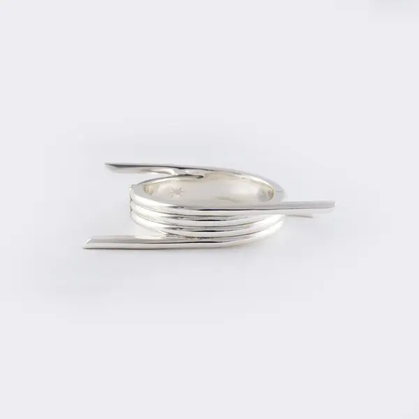 BORN IN EXILE Brass Barbwire Twist Cuff Bangle - Silver