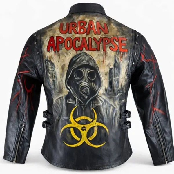 ZASTASTUDIO Hand-painted Leather Biker Jacket