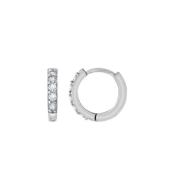 DIAMONBLISS Pave Hoop Earrings - White