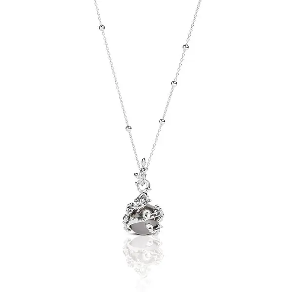 KASUN LONDON Entwined Crystal Pearl Necklace - Gray
