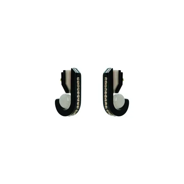 GISSA BICALHO Short Orion Drop Earrings - Orange/black