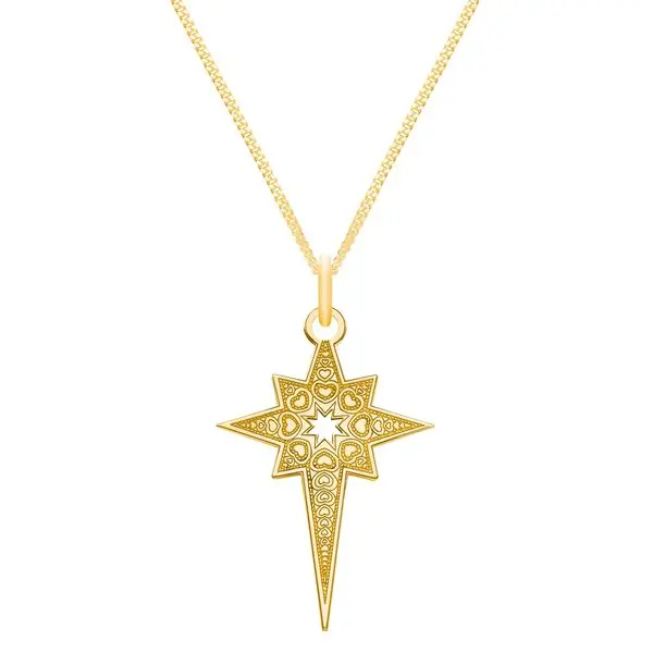 CARTERGORE 9ct North Star Pendant Necklace - Gold