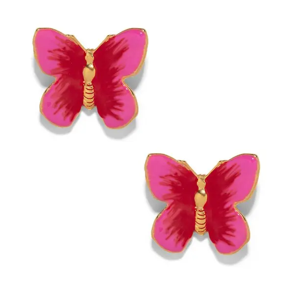 THE PINK REEF Butterfly Stud Earrings - Pink