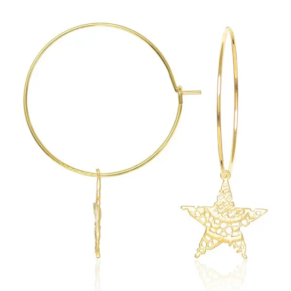 C.J.M Star Web Hoop Earrings