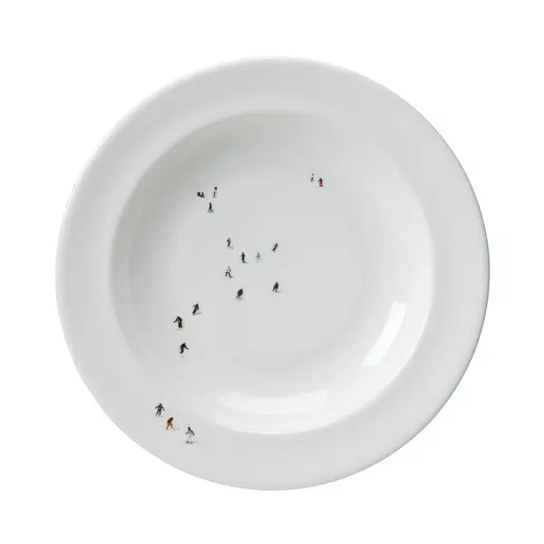 DEDE JOHNSTON Skiers Pasta Bowl - White