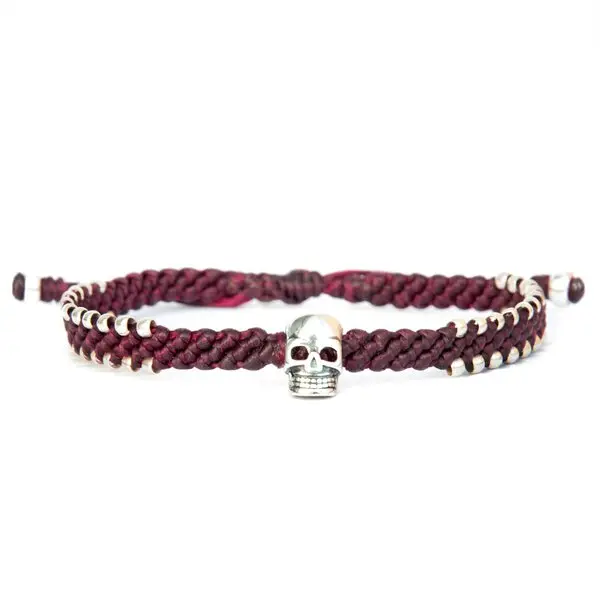 HARBOUR UK BRACELETS Skull Cord Bracelet - Red