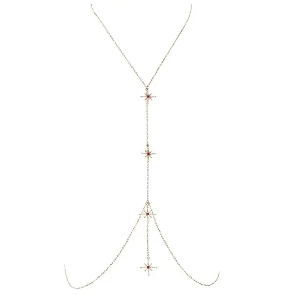STUDIO BALOGE 14k Gold-filled Body Chain With Cubic Zirconia Starburst Pendants - Gold/orange