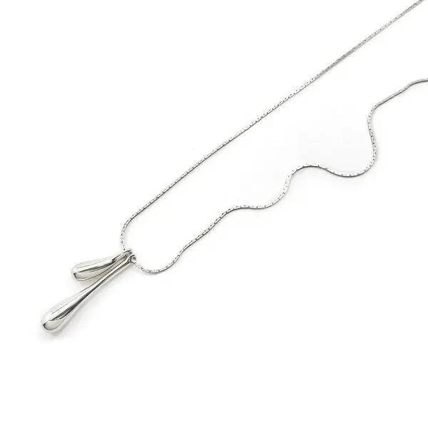 BIKO Droplet Double Pendant Necklace - Silver