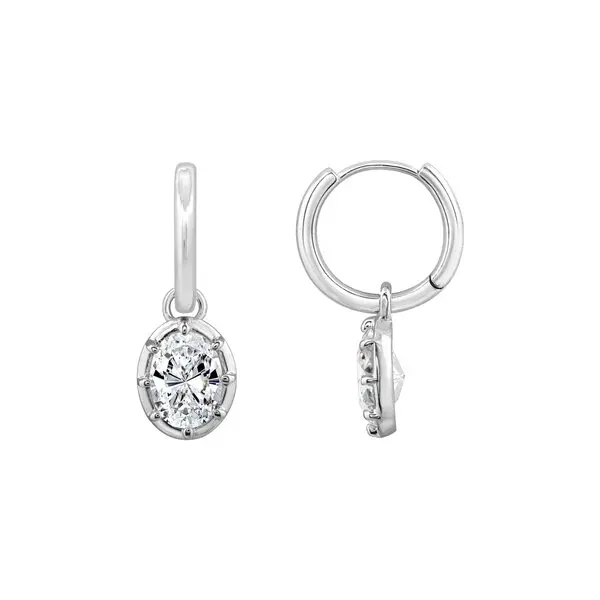 DIAMONBLISS Embellished With Swarovski Zirconia Silver Plated Drop Earrings - White