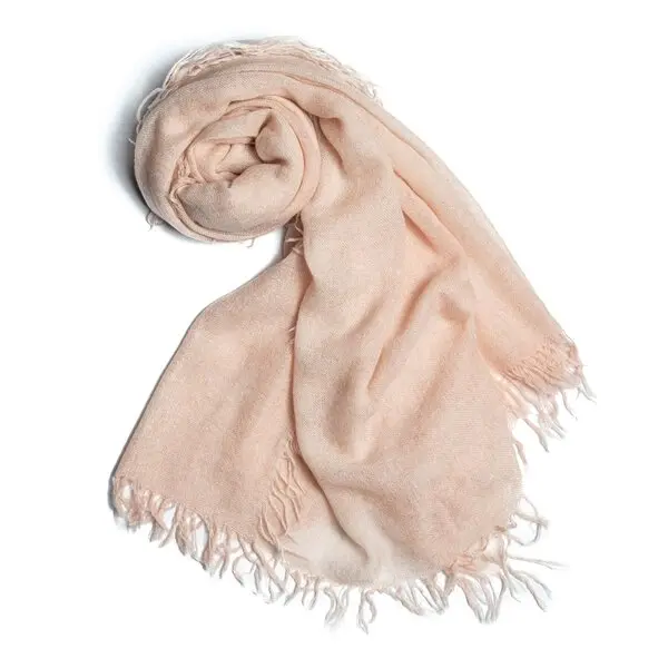 BEL CASHMERE Cashmere Foulard With Fringes Dusty - Pink