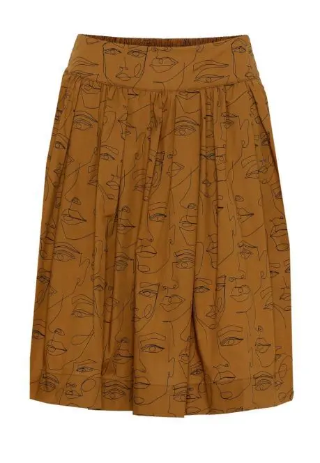 GROBUND Svala Printed Skirt - Brown