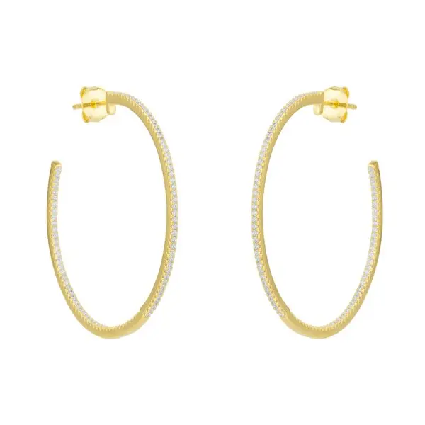 SPERO LONDON Sterling Silver Stud Hoop Earrings - Gold