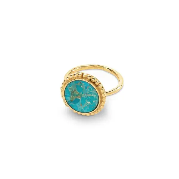 AMADEUS Arizona Turquoise Ring - Gold/blue