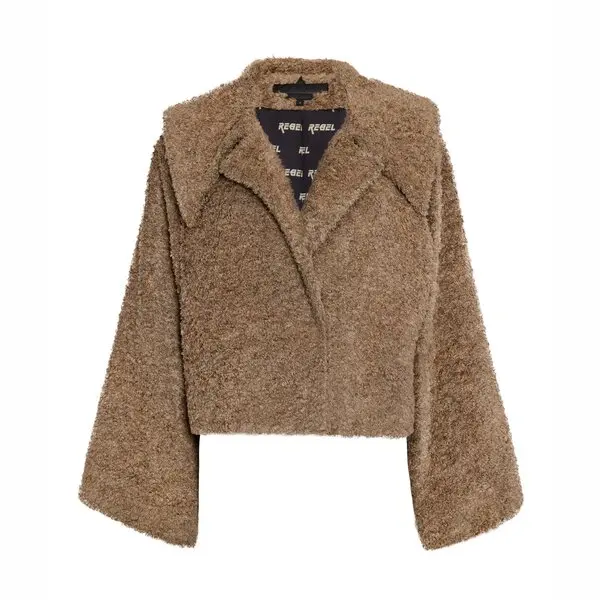 SARAH REGENSBURGER Oversized Bamboo Faux Fur Jacket