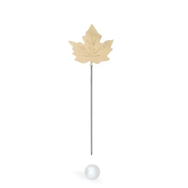 SILVER MOON Sterling Silver Maple Leaf Brooch - Gold