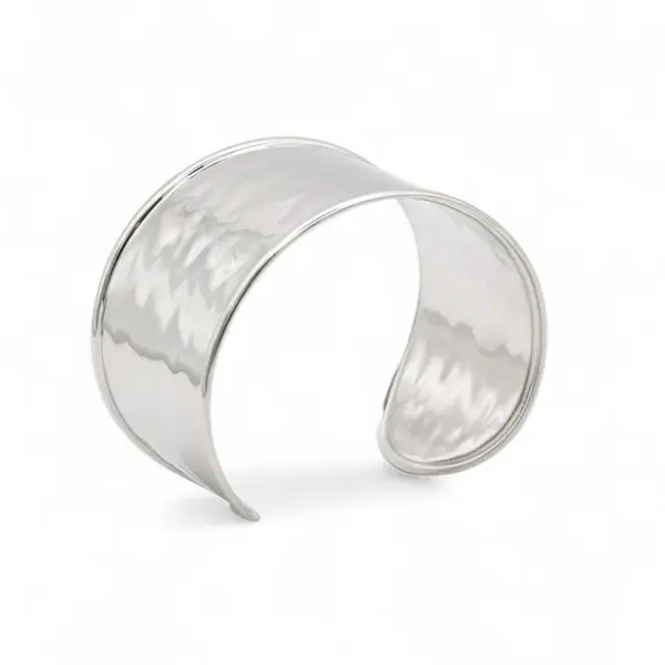 MISS CECILIA Muse Chunky Bangle - Silver