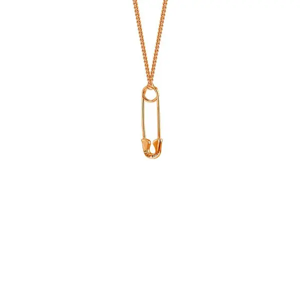 TRUE ROCKS 18kt -plated Mini Safety Pin Pendant - Rose Gold