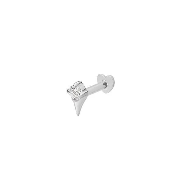 VANCHI 14k White Gold Freya Lab-grown Diamond Flat Back Stud Earring - Silver