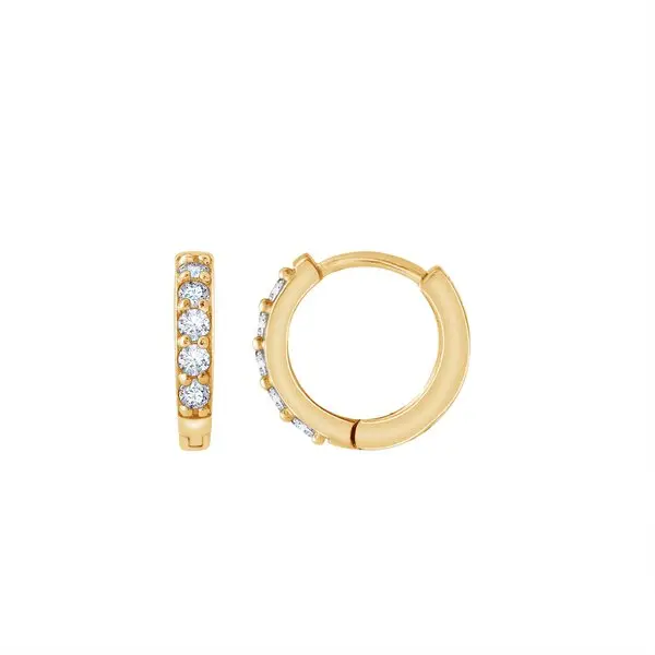 DIAMONBLISS Pave Hoop Earrings - Yellow