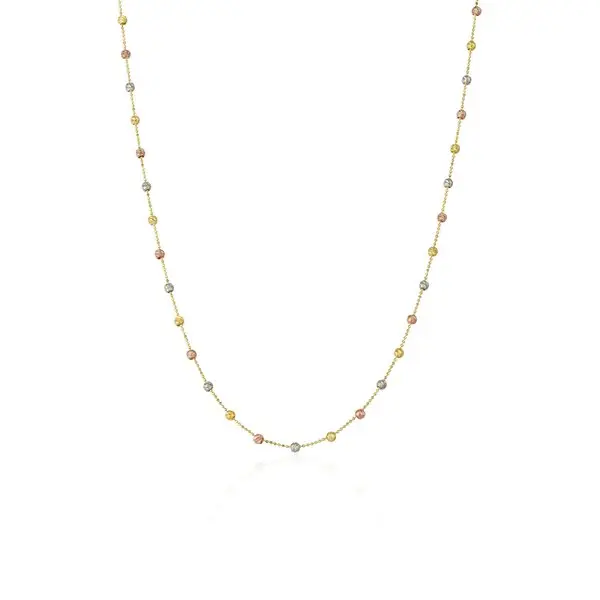 SPERO LONDON Dorissa Multicolour Sterling Silver Beaded Necklace - Gold/rose Gold/silver
