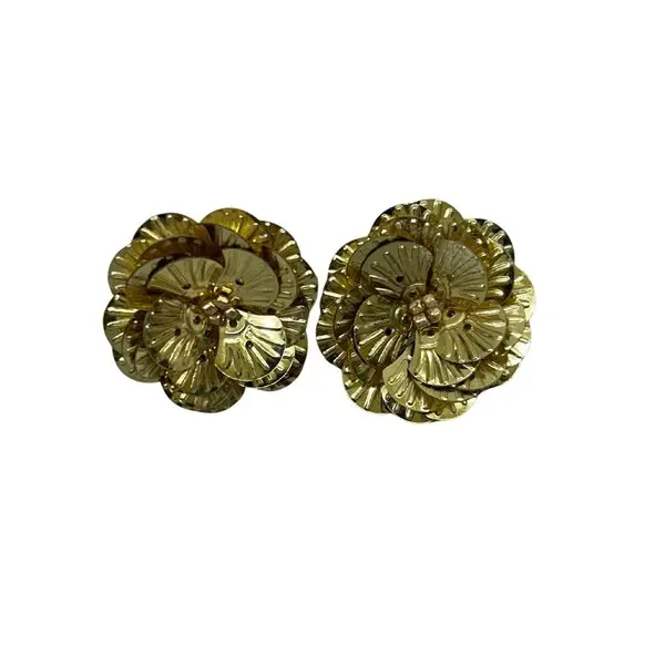 SIMITRI Floral Stud Earrings - Gold