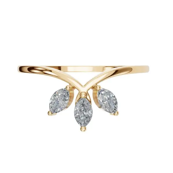 AYA FINE JEWELRY 14k Gold Diamond V Ring - Yellow