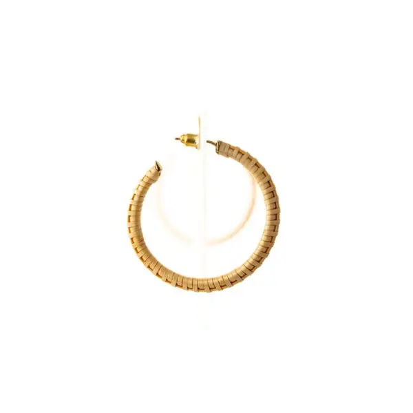 WHALE TAIL WEAVING Hoop Earrings - Brown