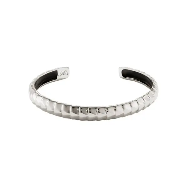 ARMINE + AMBROSE Embossed Cuff Bracelet - Black/silver