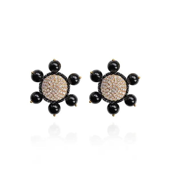 SAULE LABEL Jolie Clip-on Earrings - Gold/black