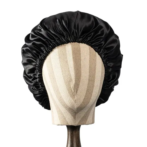 SOFT STROKES SILK Pure Mulberry Silk Hair Bonnet - Black