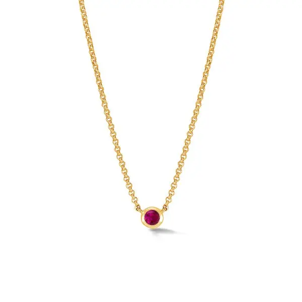 DOWER & HALL Ruby Round Dewdrop Vermeil Pendant - Gold