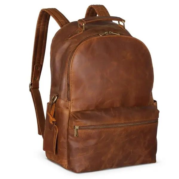 HIDES LEATHER CO. Leather Backpack Rucksack Saddle - Brown