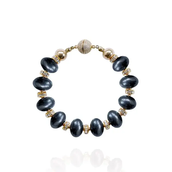 SAULE LABEL Mika Bracelet In Black Coral - Black/gold