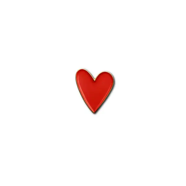 MAKE HEADS TURN Heart Enamel Pin - Red/gold