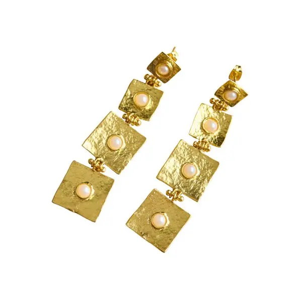 ROZ Zareya Drop Earrings - White