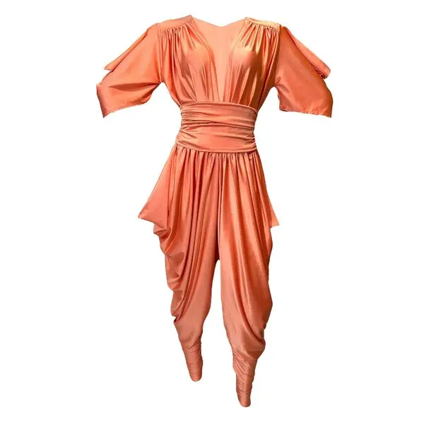 JULIA CLANCEY Carmenita Melba Jumpsuit With Turban And Belt - Orange