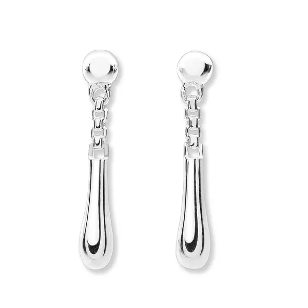 LUCY QUARTERMAINE Solid Sterling Drop Earrings - Silver