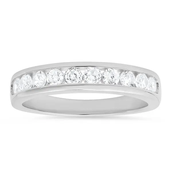 KYLIE HARPER Sterling Channel-set Round Cz Band Ring - Silver