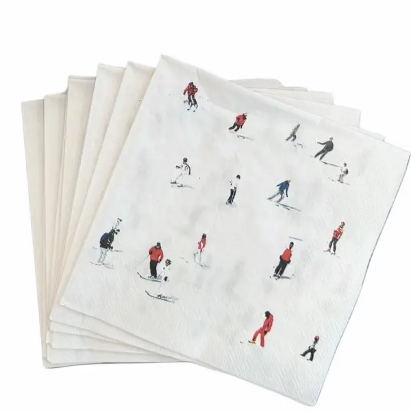 DEDE JOHNSTON Skier Lunch Napkin - White